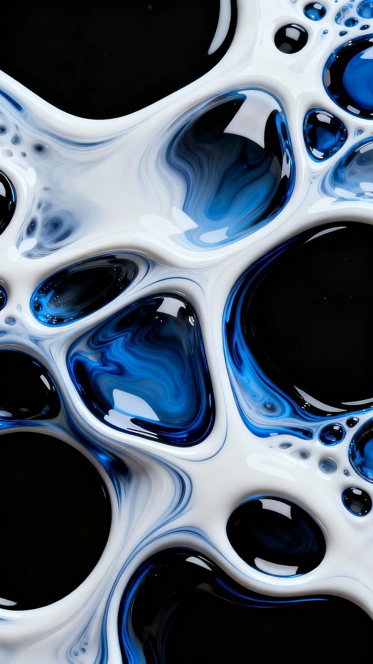Black Blue Ink Flow Bubbles Abstract 4K | BEST FREE HD and 4K ...